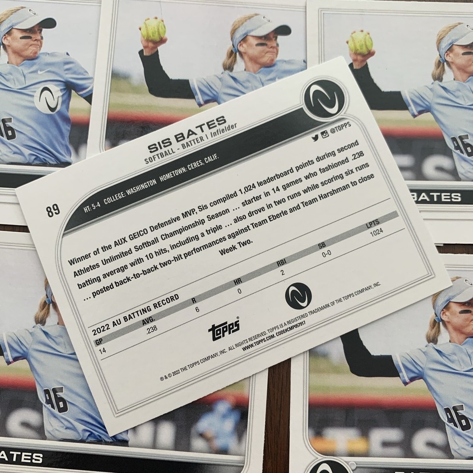 5 Sis Bates 2023 Topps Softball Cards From Athletes Unlimited Set | eBay