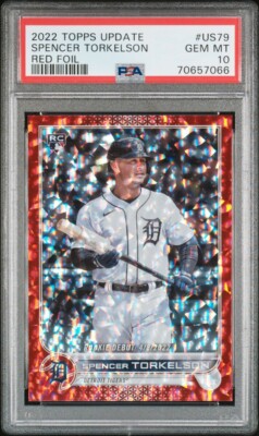2022 Topps Update Spencer Torkelson RED FOIL /199 RC #US79 PSA 10 ...