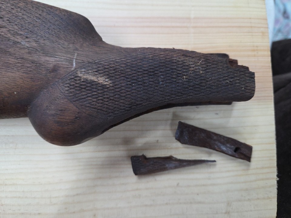 ANTIQUE HOPKINS ALLEN ARMS SHOTGUN PART STOCK WITH BUTTPLATE FOR REPAIR ...