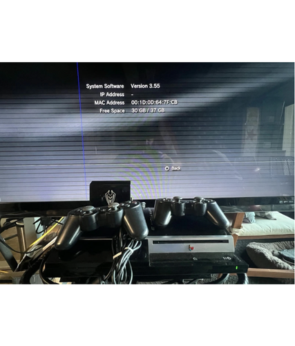 Sony PlayStation 3 PS3 Fat Console FW 3.55 CECHG01 X2 Controllers ...