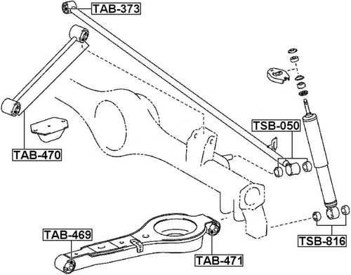 Arm Bushing For Rear Arm FEBEST TAB-470 OEM 48702-0K010 | eBay