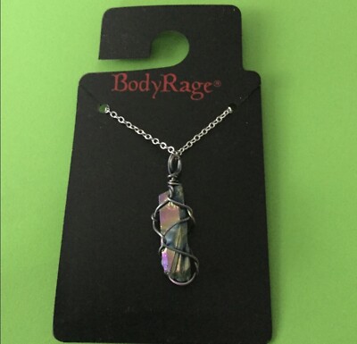 Body Rage By Spencer’s Silver-Tone Chain Necklace With Mystical Crystal ...