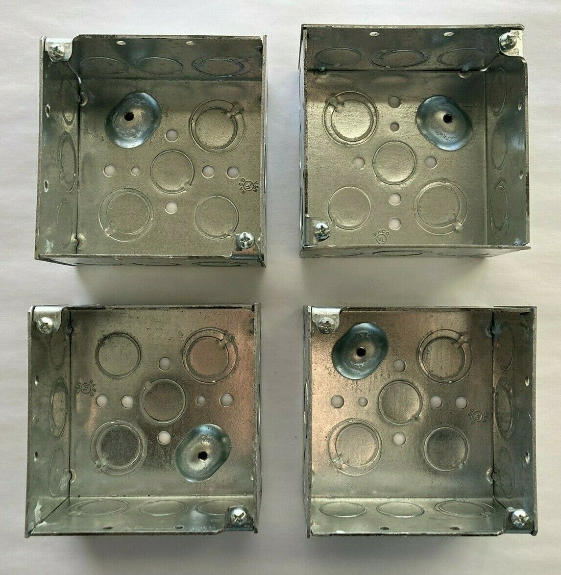 RACO 232 Electrical Box Square 4x4x2-1/8 30.3 cu. in. 2 Gang Lot of 4 ...