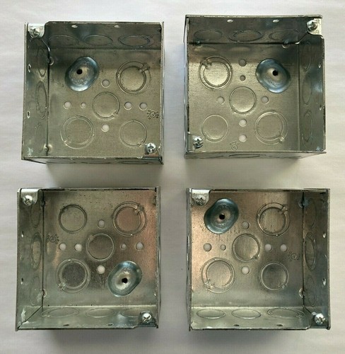RACO 232 Electrical Box Square 4x4x2-1/8 30.3 cu. in. 2 Gang Lot of 4 ...