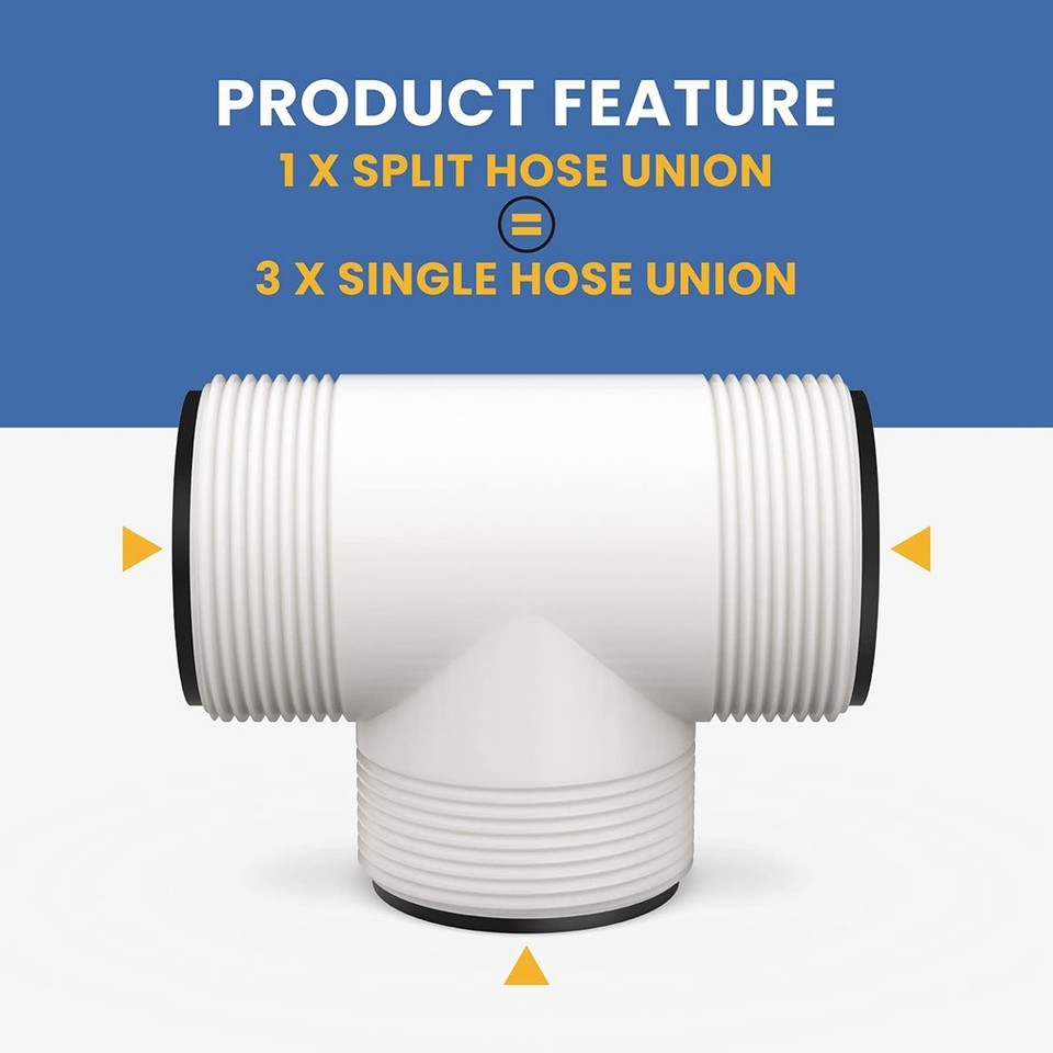 4X(Hose Adapter Replacement for & Pool Split Hose Tee T-Joint Union ...