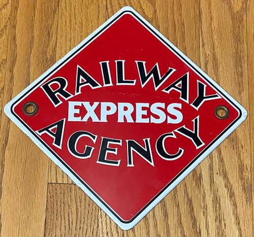 Vintage Railway Express Agency REA Porcelain Sign Plaque 11 ...