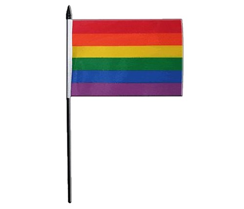 RAINBOW HAND WAVING FLAG 15CM x 10CM MINI flag LGBT PRIDE MARCH | eBay