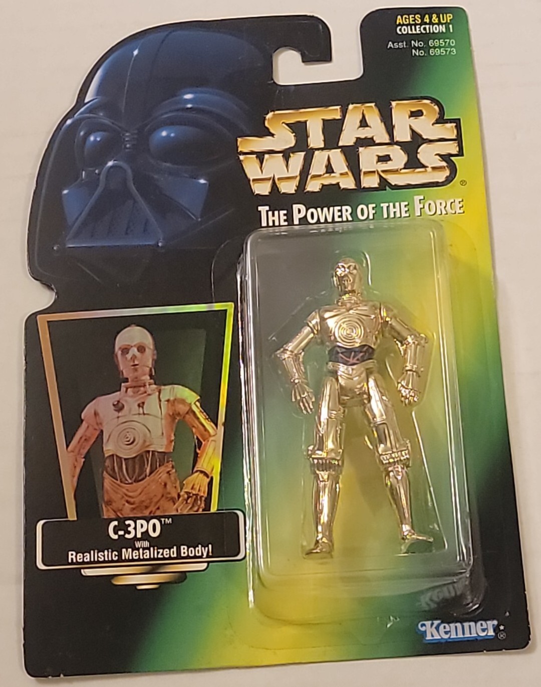Kenner Star Wars Power of the Force C-3PO w/Realistic Metalized Body ...