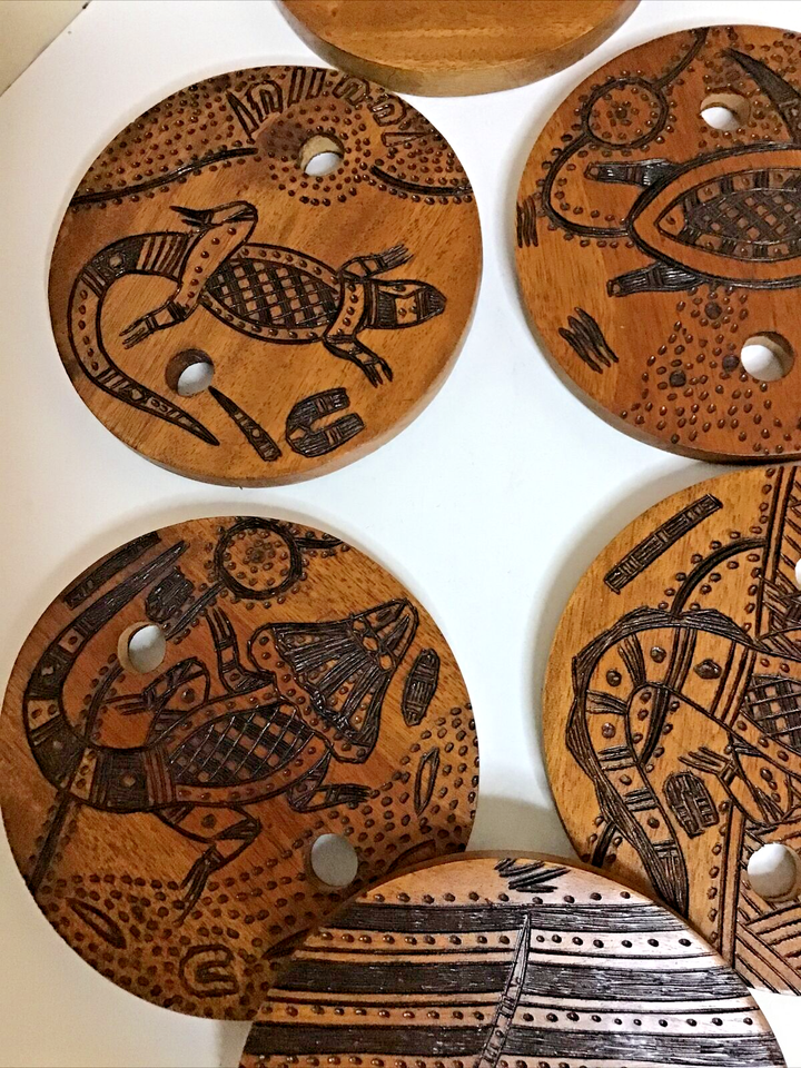 Handcrafted Drink Coaster Set | Wood Burn Art | Pyrography | Reptile ...