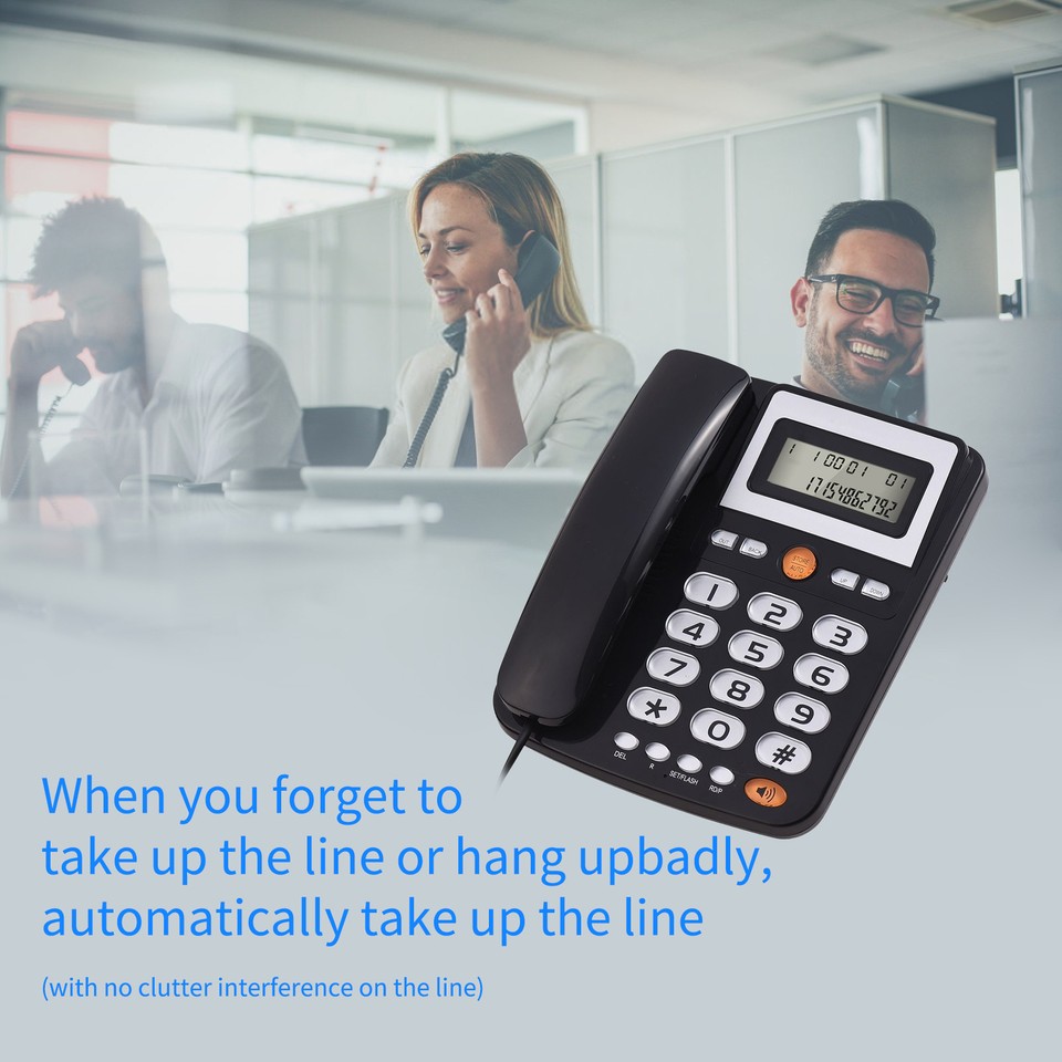 Desktop Corded Landline Phone Corded Telephone with Caller ID / Hands ...