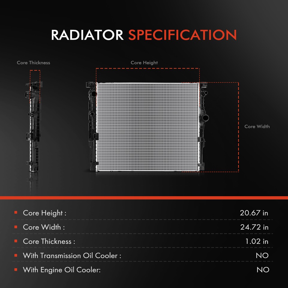 Radiator without Oil Cooler for BMW G30 530e xDrive G11 750i G12 M760Li ...