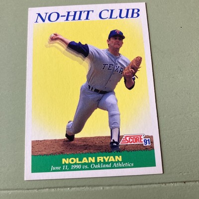 1991 NOLAN RYAN Score No-Hit Club Insert #701 ~ Texas Rangers | eBay