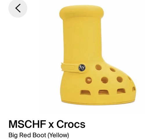 MSCHF x Crocs Big Red Boot (Yellow) SZ: 6M / 7.5W - NEW IN BOX | eBay