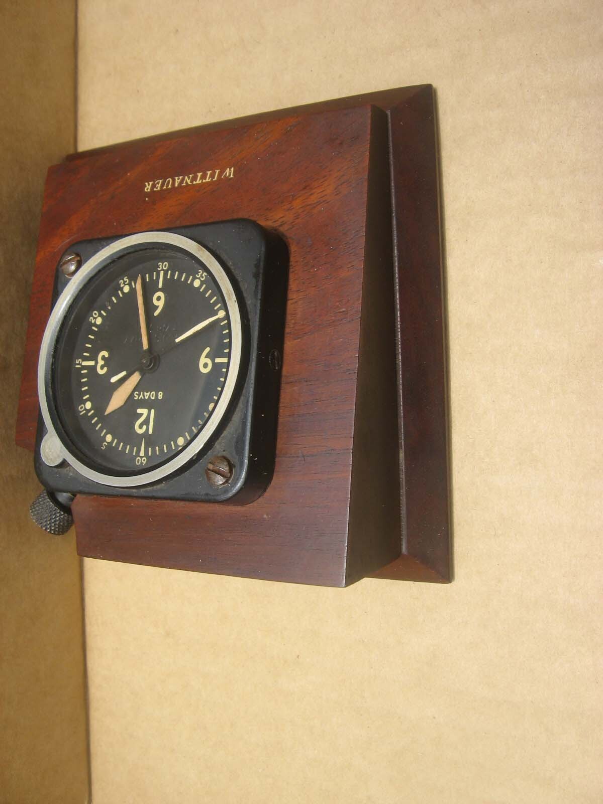U S ARMY WITTNAUER AEROPLANE DASH BOARD 8 DAY CLOCK AIRPLANE TIME CLOCK ...