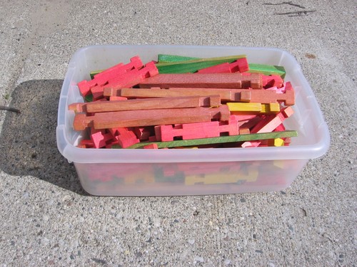 Square building Logs unknown 109 Pieces unknown blocks for parts AS IS ...