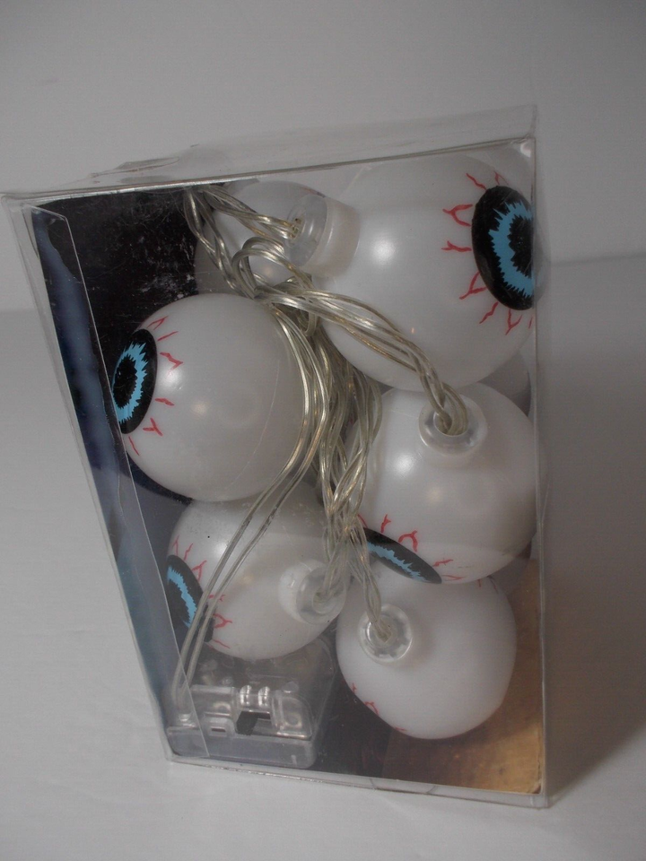 Halloween Eyeball String Lights 10 LED Lights Battery Operated Lights ...