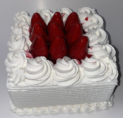 ️Fake Food Square Swirling Berry Glaze Cream Cake With Shimmer 6x4” ️ ...