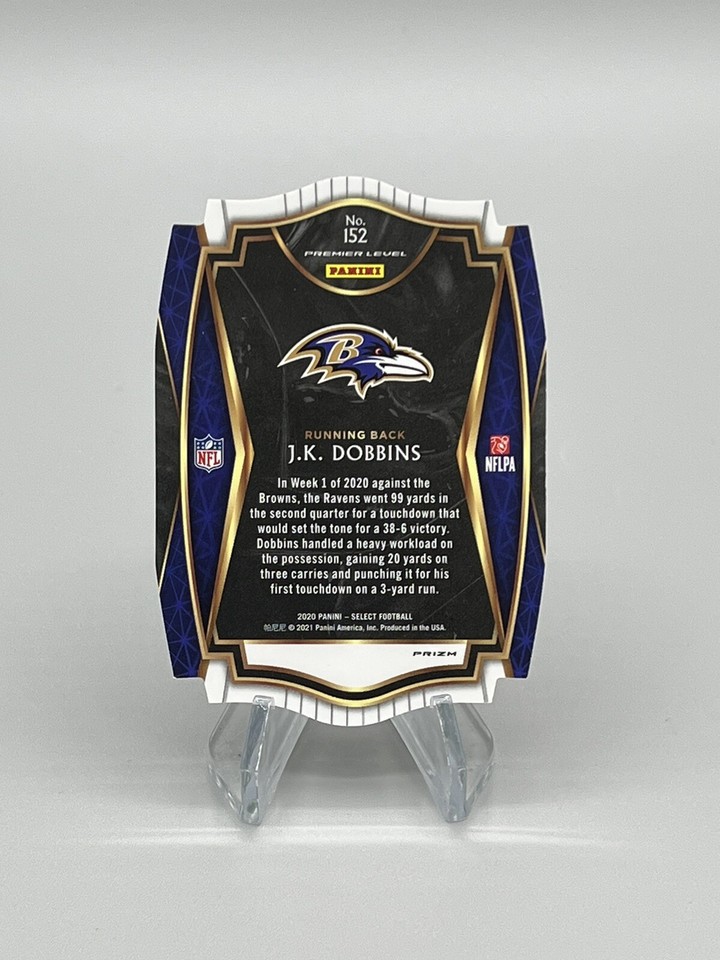 🔥🔥2020 Select JK DOBBINS Premier Level Maroon Prizm Die-Cut Rookie #152 ...