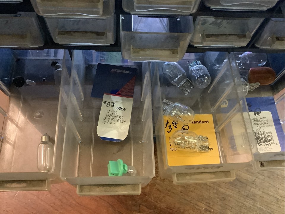 Vintage Automotive Light Bulb Cabinet With Miscellaneous Bulbs(used) | eBay