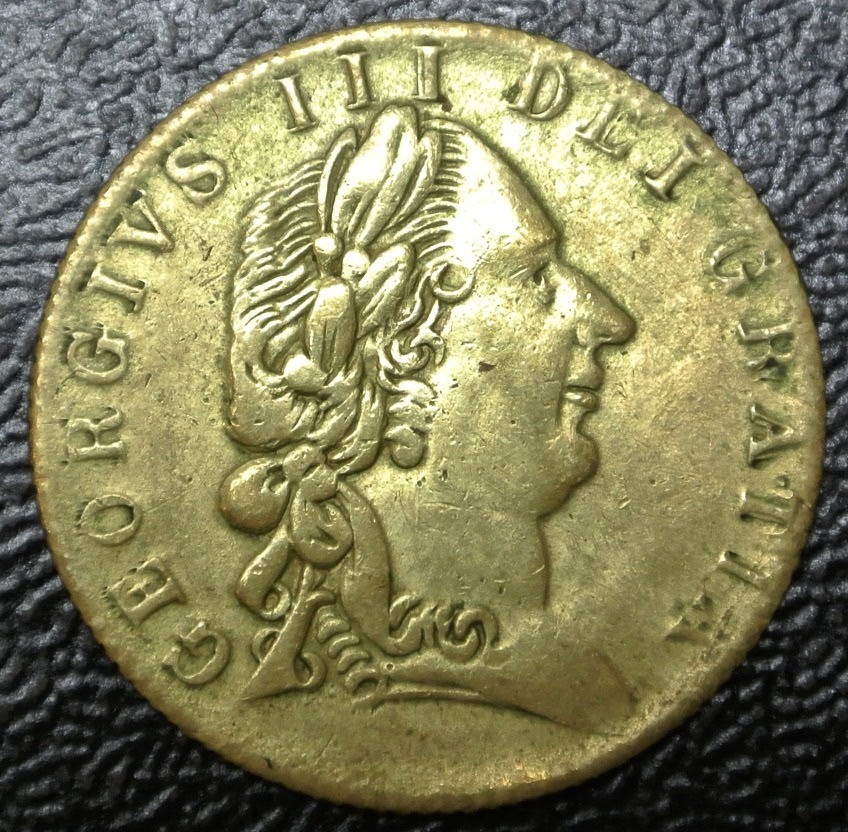 1790 GREAT BRITIAN BRASS COUNTER TOKEN - George III Spade Guinea Gaming ...