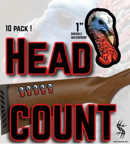 Wild turkey Hunting Head Count Sticker Pack Of 10 | eBay