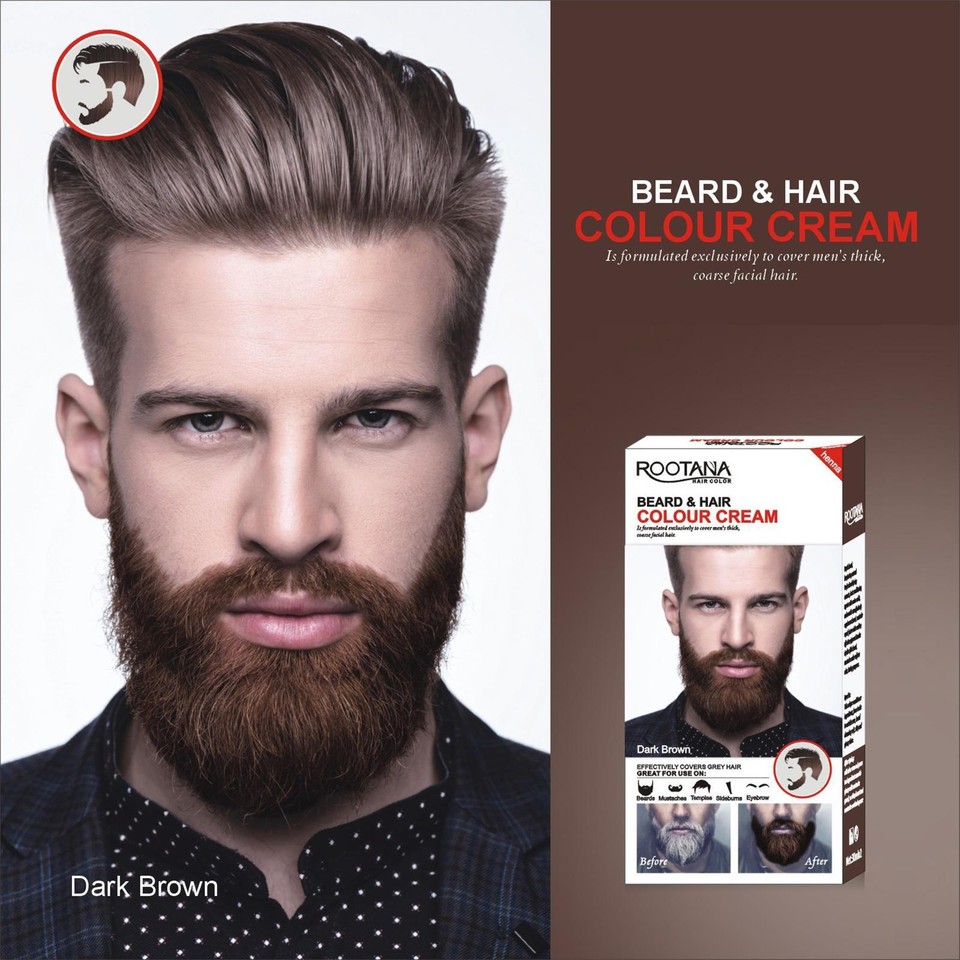 Men Black Beard Simple Hair Dye Color Shampoo Permanent Darkening Hair ...