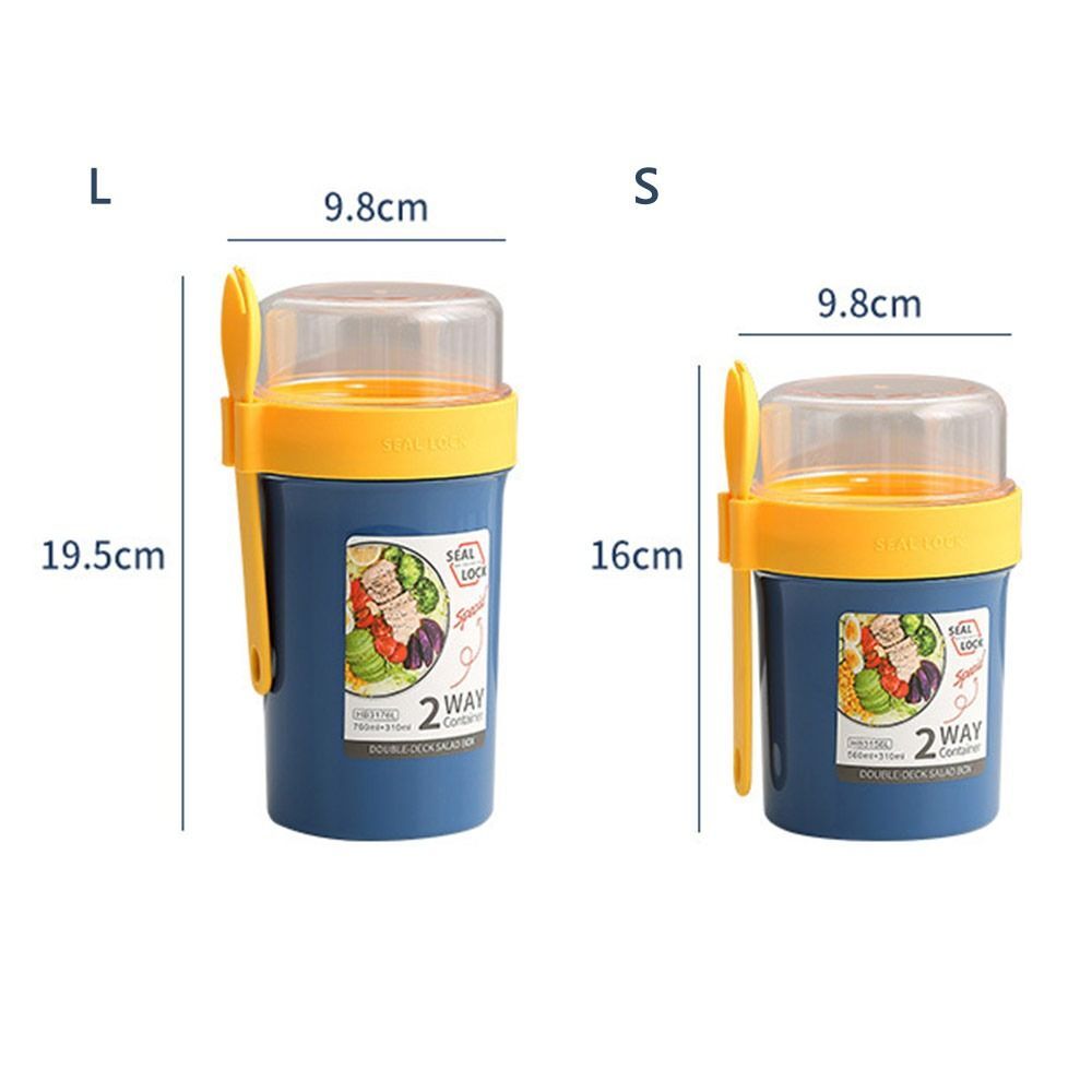 Travel Breakfast Container Reusable Double-Layer Jars Oats Jars With ...
