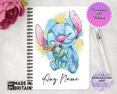 PERSONALISED DISNEYS LILO AND STITCH NOTEBOOK GIFT CUSTOM PRINTED A5 ...