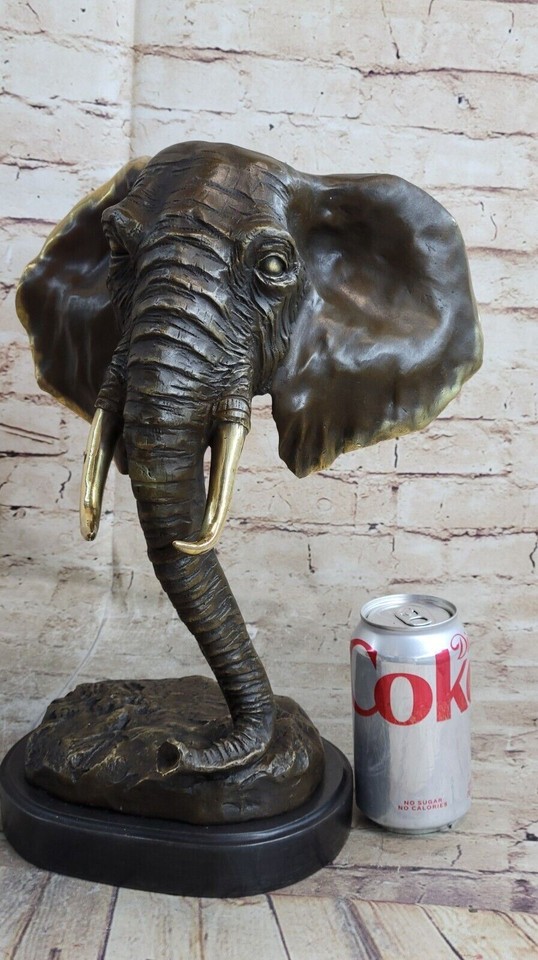 Vintage Grande Bronzo Elefante Scultura Di A. Tema Bellissima Art Pezzi ...