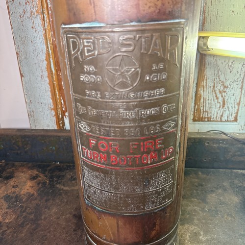 Vintage Red Star fire extinguisher Copper & Brass Patina 1930s-40s ...