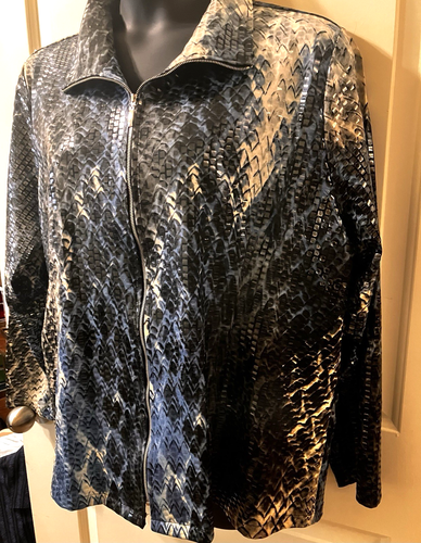 Misook Woman 2X Blue Black Shiny Classy, Pretty Jacket Night Day Wear ...