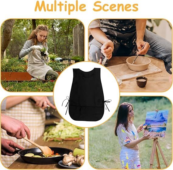 2PCS 30*20 in Shoemaker Apron 2 Pocket Waterproof Art Smock Black ...