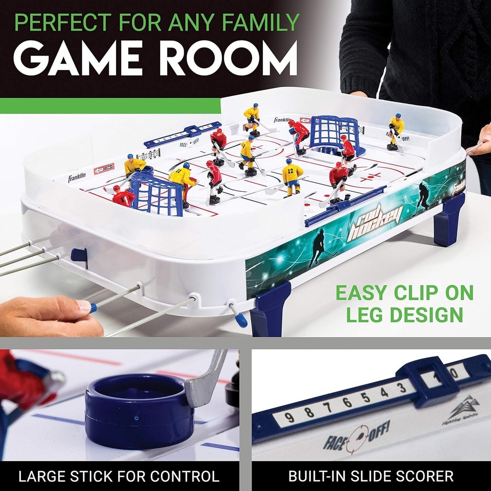 Table Top Rod Hockey Game Set - Mini Tabletop Rod Hockey Board - Hockey ...