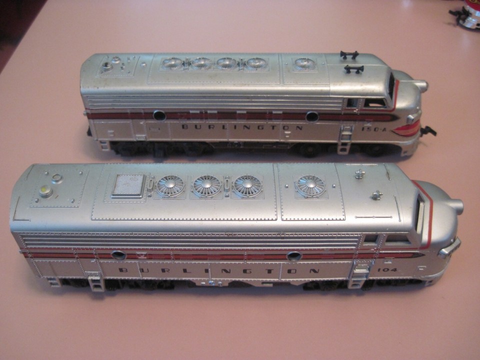 Mantua & Bachmann HO Santa Fe F9 Burlington Powered Diesel Locomotives ...