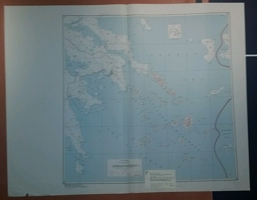 1943 US Army "Special Strategic Map" Cyclades Greece AMS 6201 1:500,000 ...