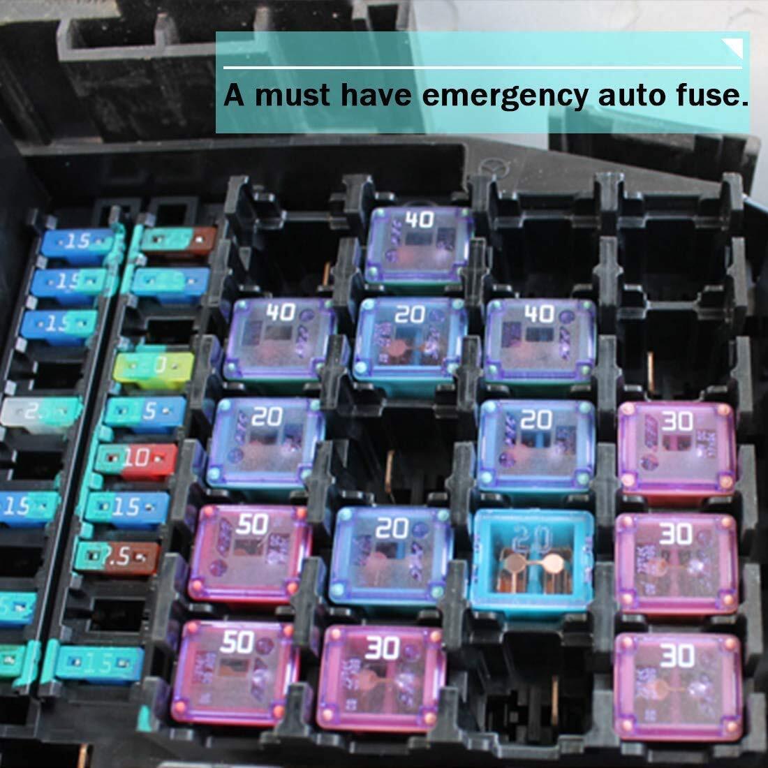30PCS Jcase Fuse Assortment Automotive Low Profile Box Shaped Mini ...