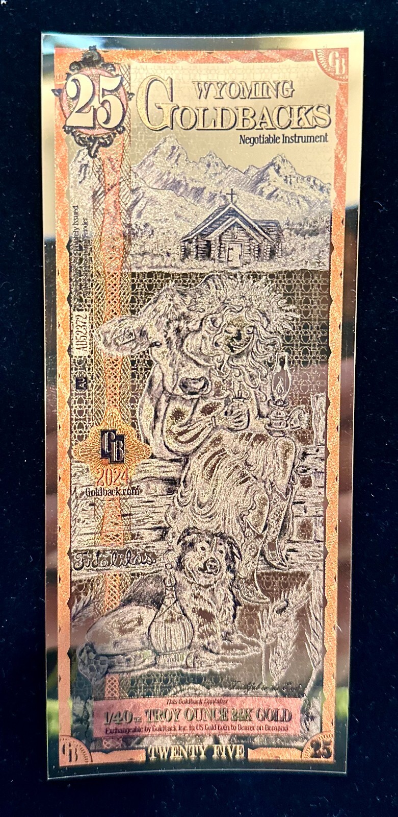 25 WYOMING Goldback 1/40 oz 24K Pure Gold Aurum Gold Foil Note | eBay