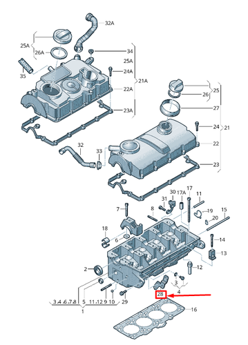 Support de culasse moteur SKODA SUPERB MK2 3T 03G103941M NEUF ORIGINE ...