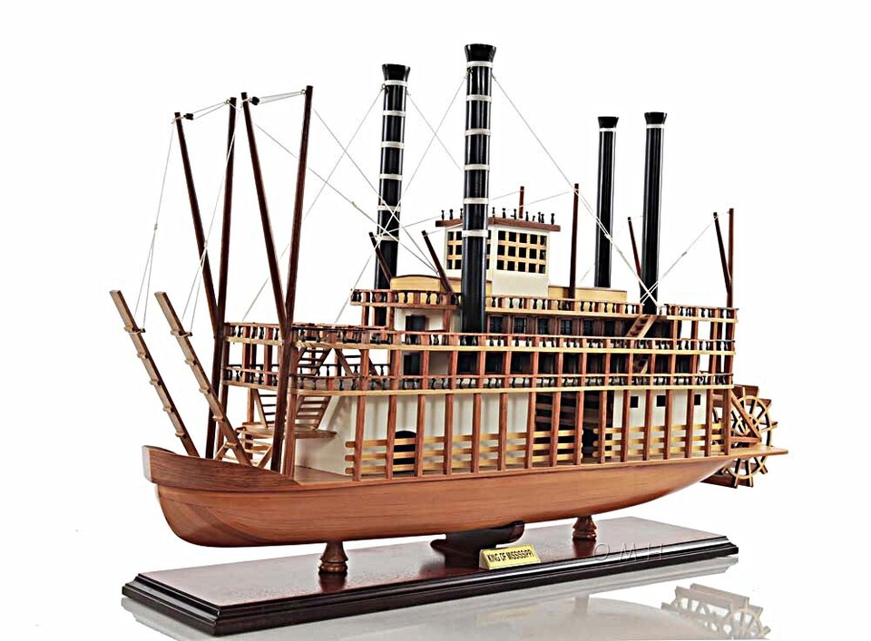 King Mississipi Steam Ship Model | Handcrafted W/ Wooden Steam ...