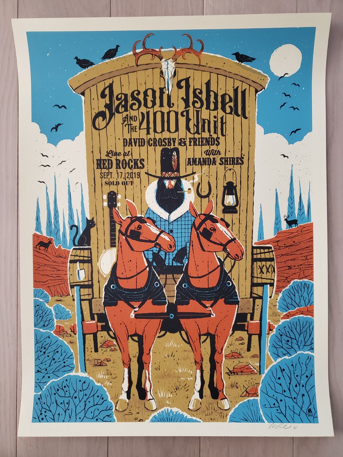 Jason Isbell & 400 Unit Poster 9/17/19 Red Rocks Amp CO Signed A/P ...