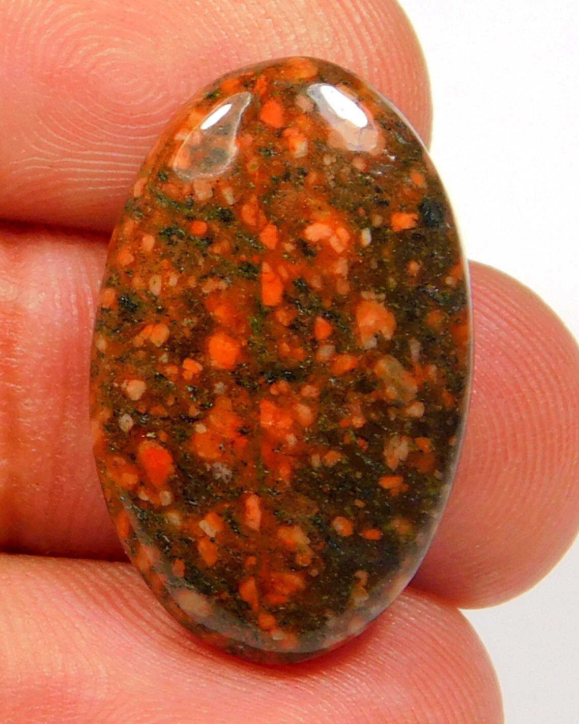 19.CT 100%NATURAL RED OCEAN JASPER OVAL CABOCHON HEALING CRYSTAL ...