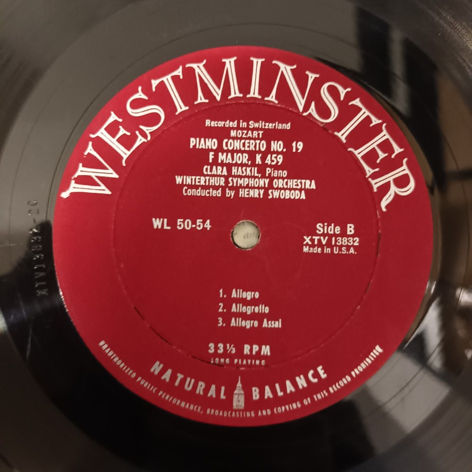 WESTMINSTER WL 5054 *RED* MOZART PIANOS CTOS 19 & 20 *HASKIL SWOBODA* VG+/VG+ | eBay