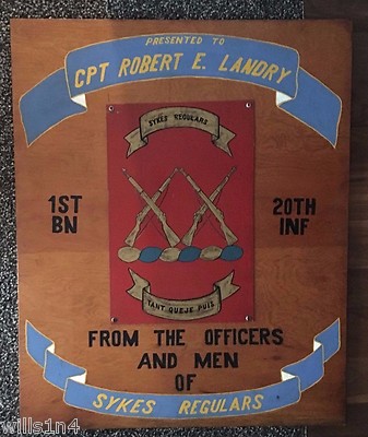 Sykes Regulars US Army 1st Battalion 29th Infantry large plaque for ...