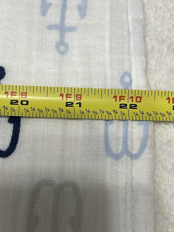 Cloud Island Anchor Swaddle Blanket Muslin Cotton Blue White Nautical ...