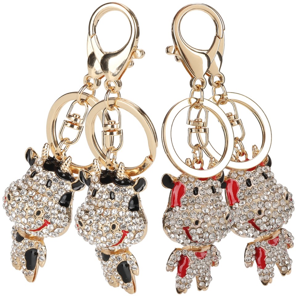 2x Cute Keychain Novelty Cattle Styling Key Chains Decoration For Bag ...