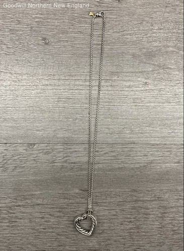 Sterling Silver & 18K Gold Accent David Yurman Heart Chain Necklace 17 ...