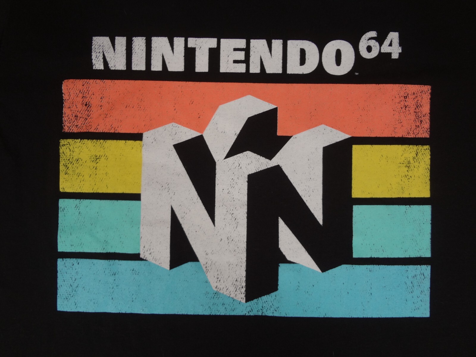NINTENDO 64 RETRO VIDEO GAME LOGO - BLACK MEDIUM T-S… - Gem