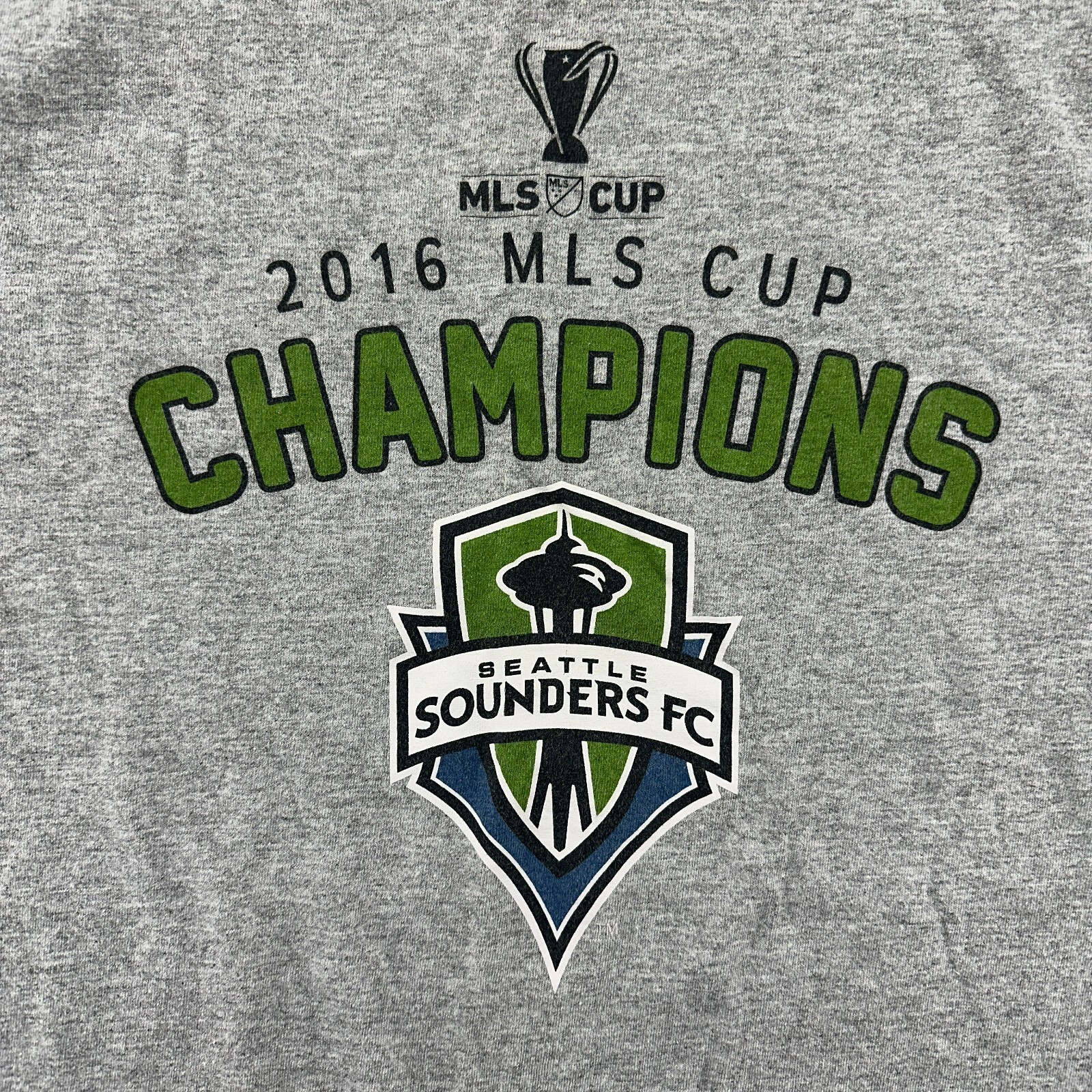 Seattle Sounders Shirt Mens Large Gray Logo FC Cup Champs Graphic Team ...