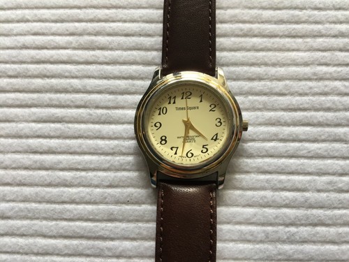 Times Square Quartz Men's Watch with a Leather Band | eBay