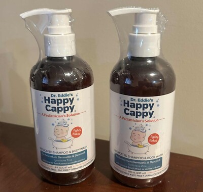 2 NEW Sealed Dr. Eddie's HAPPY CAPPY Baby Child Kid Shampoo & Body Wash ...